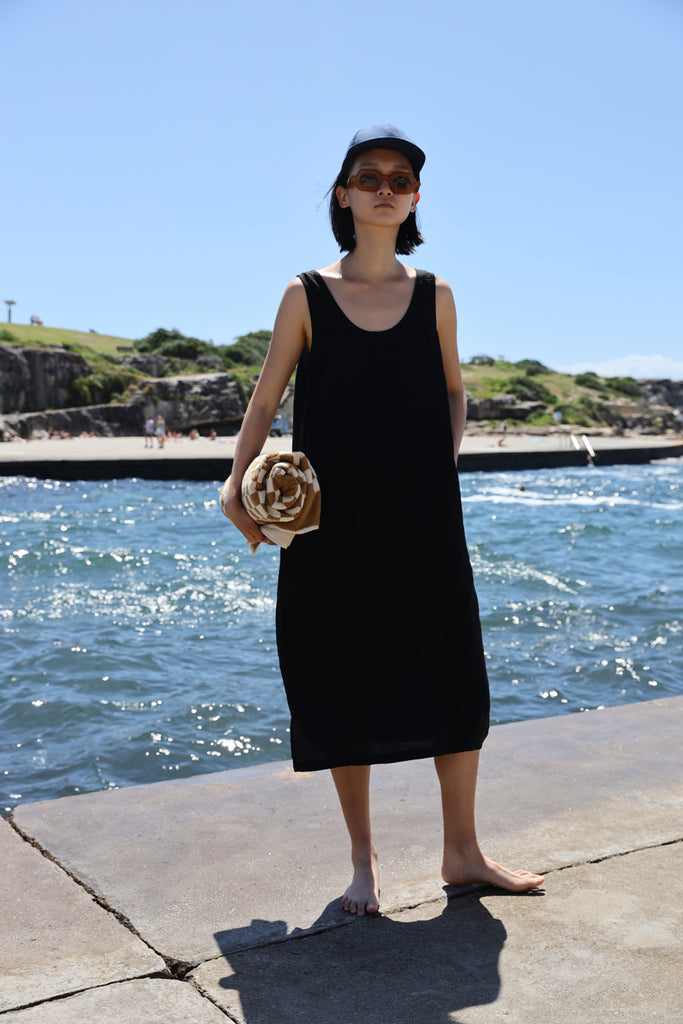 Basic Linen Shift Dress Black – LF Markey - AU